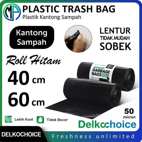 Jual Kantong Kresek Plastik Sampah Roll / Plastic Trash Bag Hitam Tebal - ROLL 40x60cm - Jakarta ...