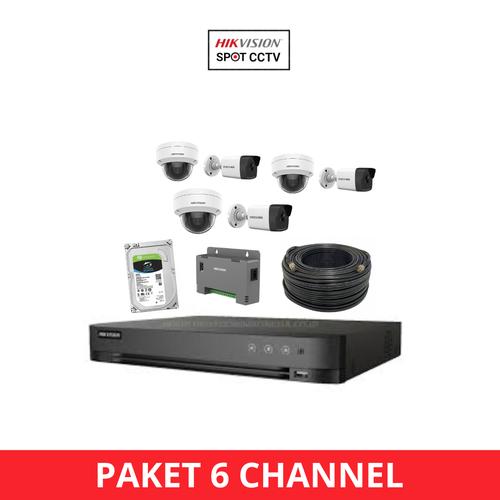 Jual PAKET 6 CHANNEL CCTV - (6 CAMERA, HARDISK, DVR, PSU, DAN CABLE ...