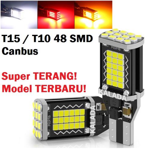 Jual Lampu LED T15 48 SMD w16w T10 bohlam senja sein mundur mobil motor DC - T15 48 Biru - Kota ...