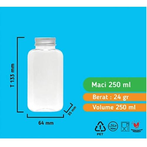 Jual Botol MACI 250 ml Botol Juice Premium Alumunium keren unik PET ...