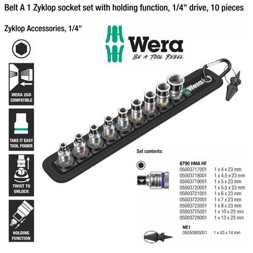 Jual WERA Kunci Socket Hex 05003880001 Hex Zyklop Socket Set 1/4" Drive ...