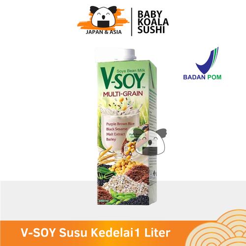 Jual V-SOY Milk UHT Susu Kedelai Multi Grain 1L Halal | Soya Bean ...