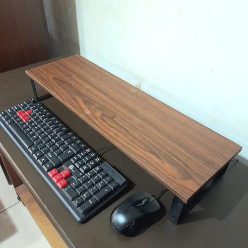 Jual MEWAH Stand Monitor Alas Laptop Tatakan Imac Kayu Besi Rak Meja PC ...