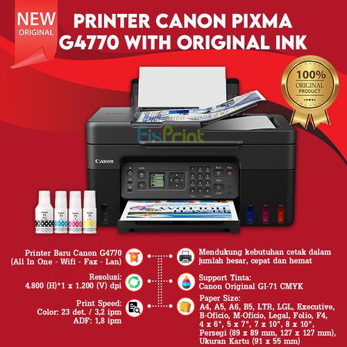 Promo Printer Canon PIXMA G4770 G 4770 All In One Fax WiFi ADF ...