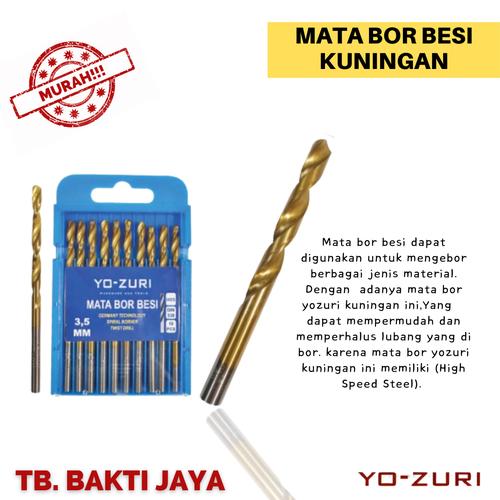 Jual Mata Bor Besi Drill Bit Kuningan Ukuran Terlengkap Yozuri - 3mm ...