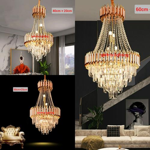 Jual Lampu gantung frame kristal mewah ruang tamu/ruang void tipe ...