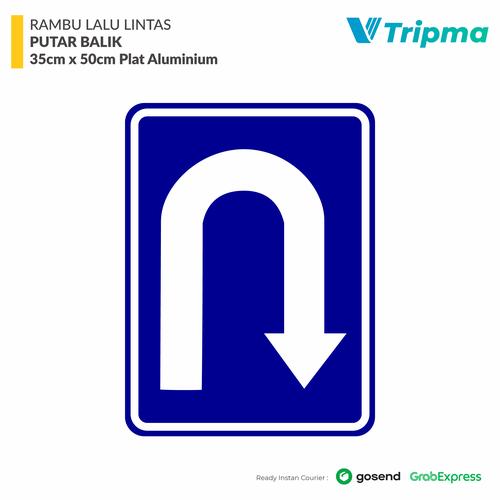 Jual Rambu U Turn - Putar Balik 35cm x 50cm Plat Alumunium - Kota ...