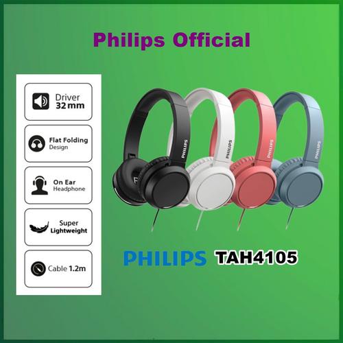 Jual Philips TAH4105 On Ear Headphones with Mic Headset TAH 4105 ...