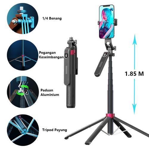 Jual Tongsis Premium Aluminium Alloy 4In1 Portable Selfie Stick 360 ...