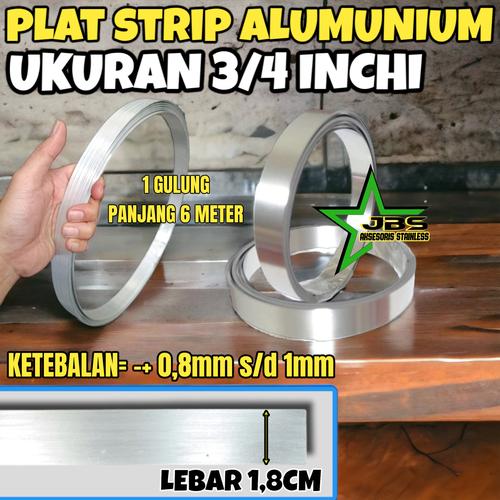 Jual PLAT STRIP ALUMUNIUM 3/4" INCHI /2CMx6 MTRxTEBAL 1MM - Kab ...