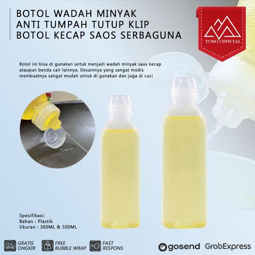Jual BOTOL MINYAK SAUS SAUCE ANTI TUMPAH FLIP TOP BOTOL KECAP SAOS ...