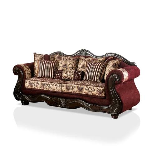 Jual Klasik Sofa Ukiran Kayu solid Kombinasi Kain Merah Luxury Mewah ...