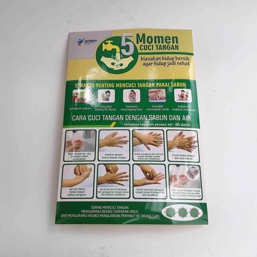 Jual Stiker 5 Momen Cuci Tangan Versi Umum, Stiker Momen Cuci Tangan ...