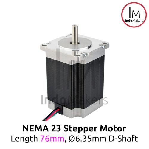 Jual NEMA 23 / 57 Stepper Motor 3D Printer CNC Length 76mm D-Shaft 6 ...