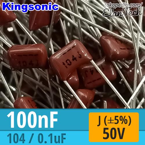 Jual 100nF / 104 J 100V Milar Film Capacitor 100n 100 nF Kapasitor ...