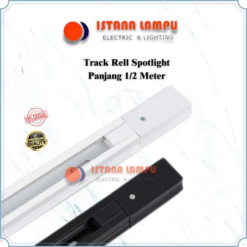 Jual Rel Lampu Sorot Track Rell Spotlight 1/2 meter Hitam Putih - Putih ...