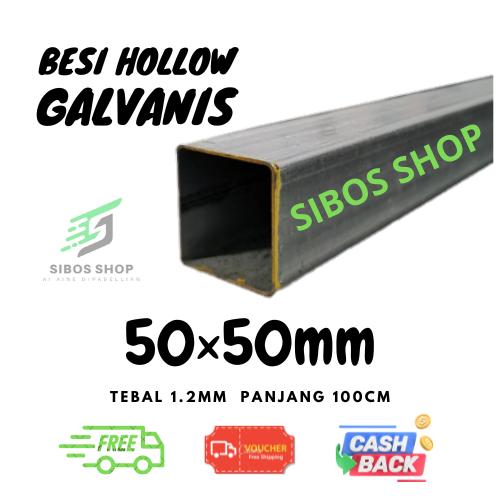 Jual Besi Kotak Hollow Galvanis 5x5 (50x50mm) Tebal 1,2mm Panjang 100cm ...
