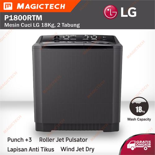 Jual MESIN CUCI LG 18 KG P1800RTM 2 TABUNG MANUAL TWIN TUB - HITAM ...