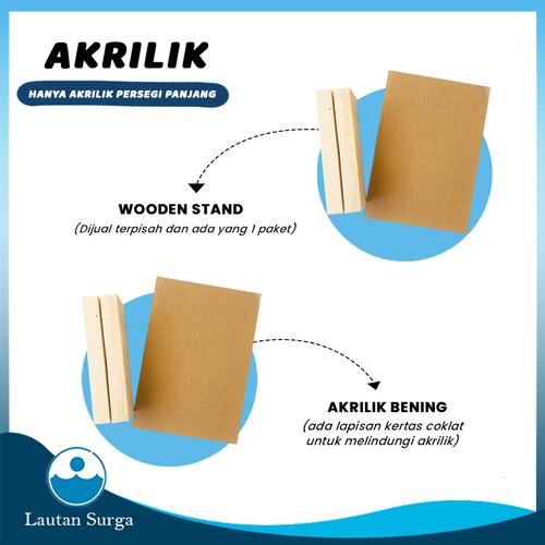 Promo Paket Wooden Stand Tatakan Kayu Akrilik A5 Bulat Kubah Akrilik 2 ...