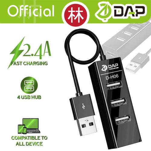 Promo DAP D-H06 USB Hub 4 Port 2.0 Version Fast Charging 480 Mbps 100 ...