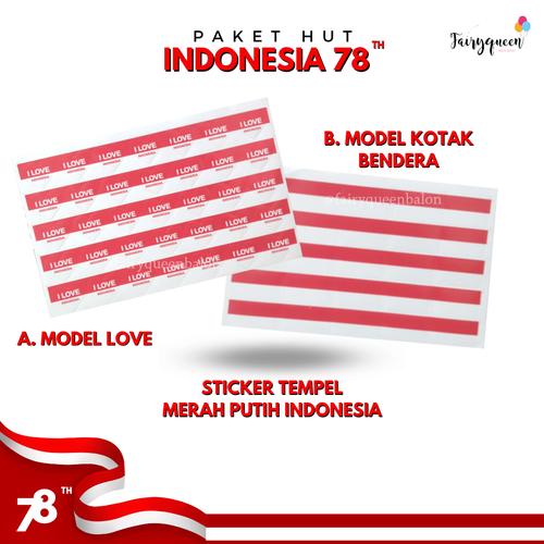 Jual Sticker Merah Putih / Tempelan Pipi / Stiker Bendera Merah Putih ...