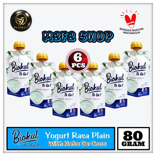 Jual Yogurt Biokul To Go Nata De Coco Rasa Plain | Original - 80 gr (6 ...