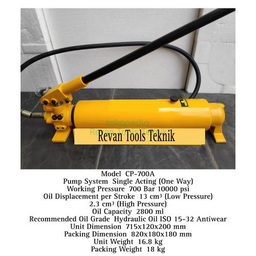 Jual Hydraulic Pump 2.7L Pompa Tangan Single Acting Hidrolik Manual - Jakarta Utara - Revan ...