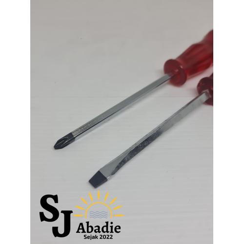 Jual Obeng Model Tembus Gagang Plastik BISON (+)(-) 3 - 12 Inch Plus ...