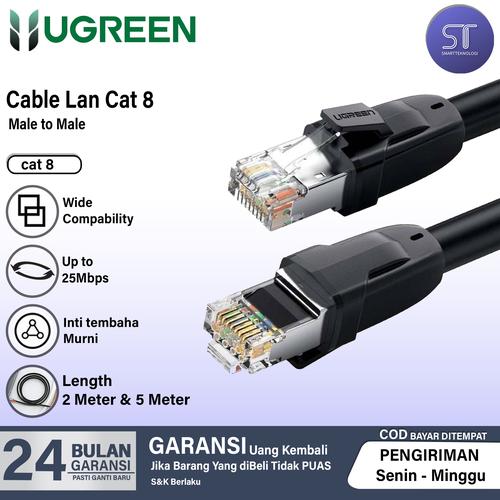 Jual UGREEN Kabel LAN CAT 8 Ethernet Network RJ45 gigabit 25Gbps 2M 5M ...
