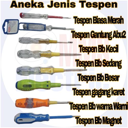 Jual Tespen/pengetes arus listrik (macam-macam tespen) - Gagang karet ...