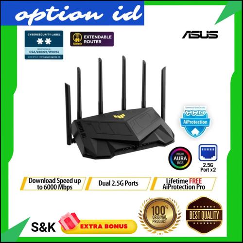 Jual ASUS TUF GAMING AX6000 | Dual Band WIFI 6 Antenna x6 - Router ...