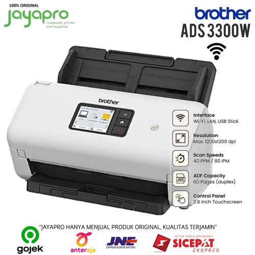 Jual BROTHER SCANNER ADS 3300W ADF WIFI USB LAN 40PPM RESMI - Jakarta ...