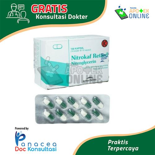 Jual NITROKAF RETARD 1 STRIP ISI 10/NITROGLISERIN/NYERI DADA/ANGINA ...
