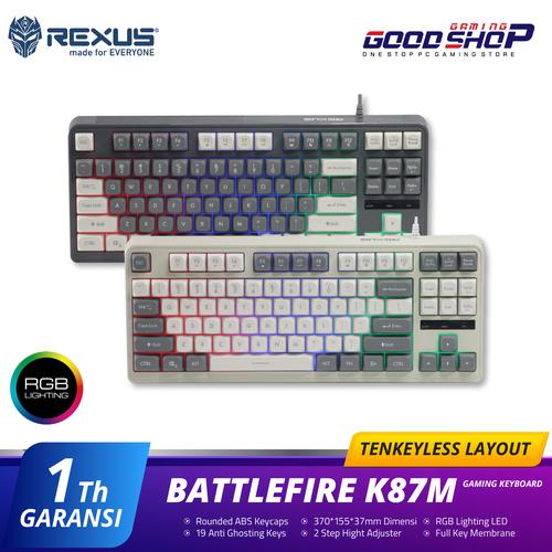 Jual Rexus Keyboard Gaming Battlefire K87M - Cream White - Jakarta ...