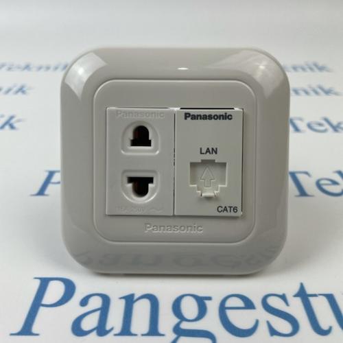 Jual PANASONIC Outlet Data Cat.6 + Stop Kontak Universal Wide Series ...