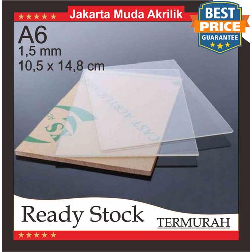 Jual AKRILIK lembaran 1.5mm A6 / Akrilik bening - Jakarta Barat ...