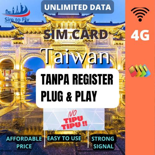 Jual Sim Card Taiwan Terbaik Unlimited Data 4G - 10 HARI 5 GB - Kab ...
