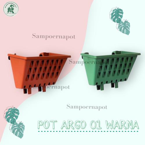 Jual pot tanaman merambat plastik gantung tempel argo merah bata 22cm ...