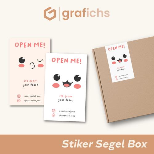 Jual Stiker Segel Box Packaging Cute Custom Design Emoticon by Grafichs ...