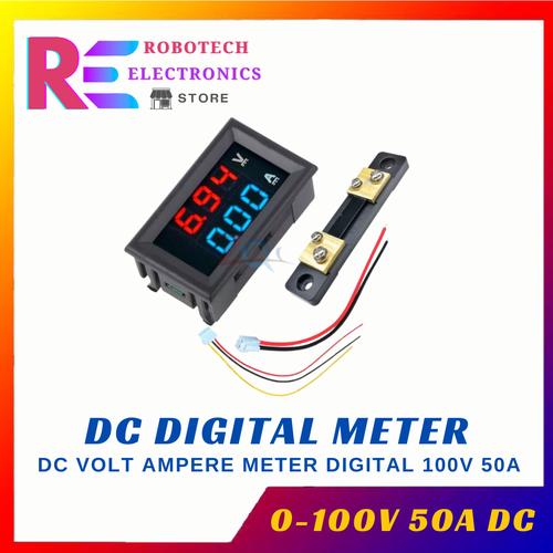 Jual Volt Ampere Meter Digital DC 100V 50A Merah Biru - Kab. Ponorogo ...