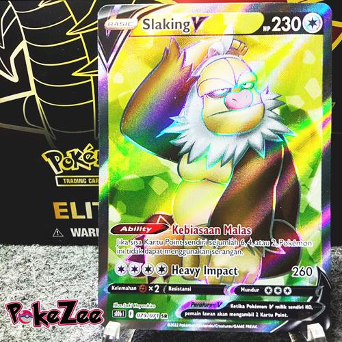Jual Slaking V SR 2022 Secret Rare Full Art Pokemon kartu TCG Indonesia ...