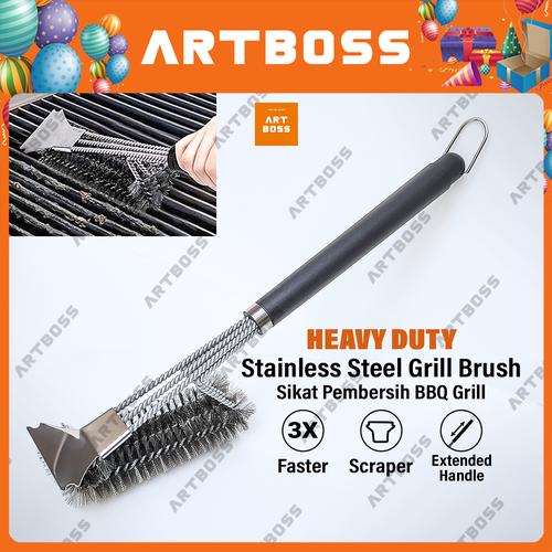 Jual ARTBOSS Sikat Pembersih Panggangan Triple Bbq Grill Brush Heavy ...