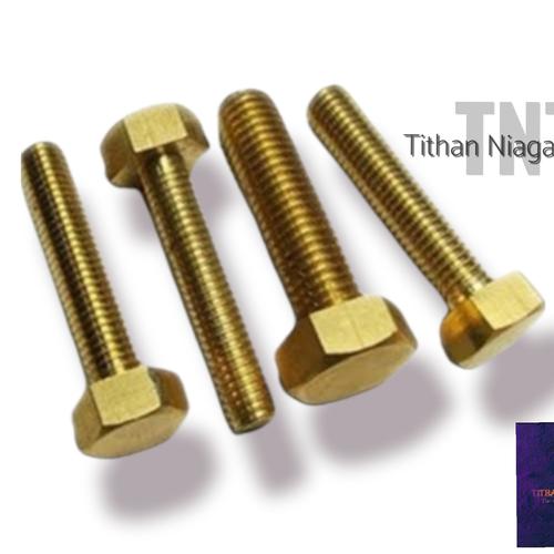 Jual Baut kuningan M12 x 1.75 x 75 asli kuningan m12x75 mm pakai kunci ...