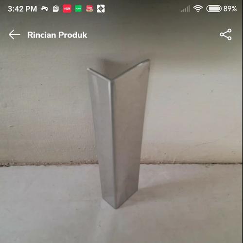Jual Siku Stainless Steel SUS304 Ukuran 20x20 mm Black Hairline 1,2 mm ...