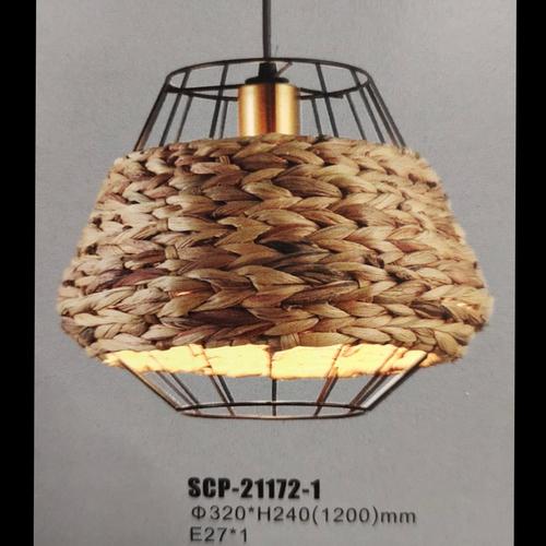 Jual Lampu Hias Gantung Modern Vintage Besi + Anyaman Jerami Cafe ...