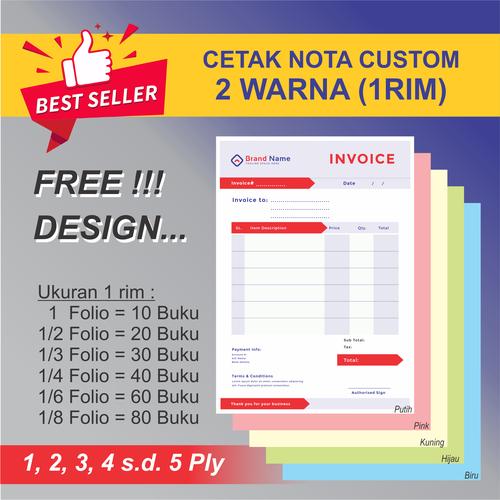 Jual NOTA CUSTOM CETAK 2 WARNA 1 RIM - 1 PLY, 1 FOLIO - Kota Bogor ...