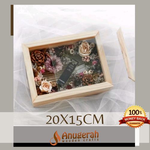 Jual Wooden sliding acrylic box 15x20cm kotak kayu sliding akrilik ...
