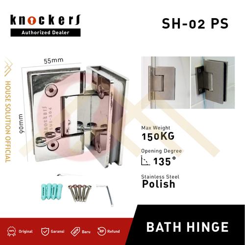 Jual Knockers Engsel Pintu Kaca Kamar Mandi Bath Hinge 135 Derajat ...