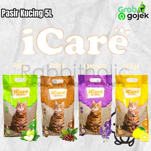 Jual ICARE PASIR KUCING 5 liter - Cat Liter Icare 5L Gumpal Wangi Anti Bau - Kab. Tangerang ...
