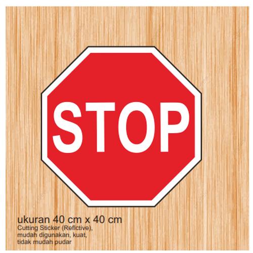 Jual STIKER RAMBU BERHENTI/RAMBU STOP/SIZE 40CM X 40CM - Kab. Bekasi ...